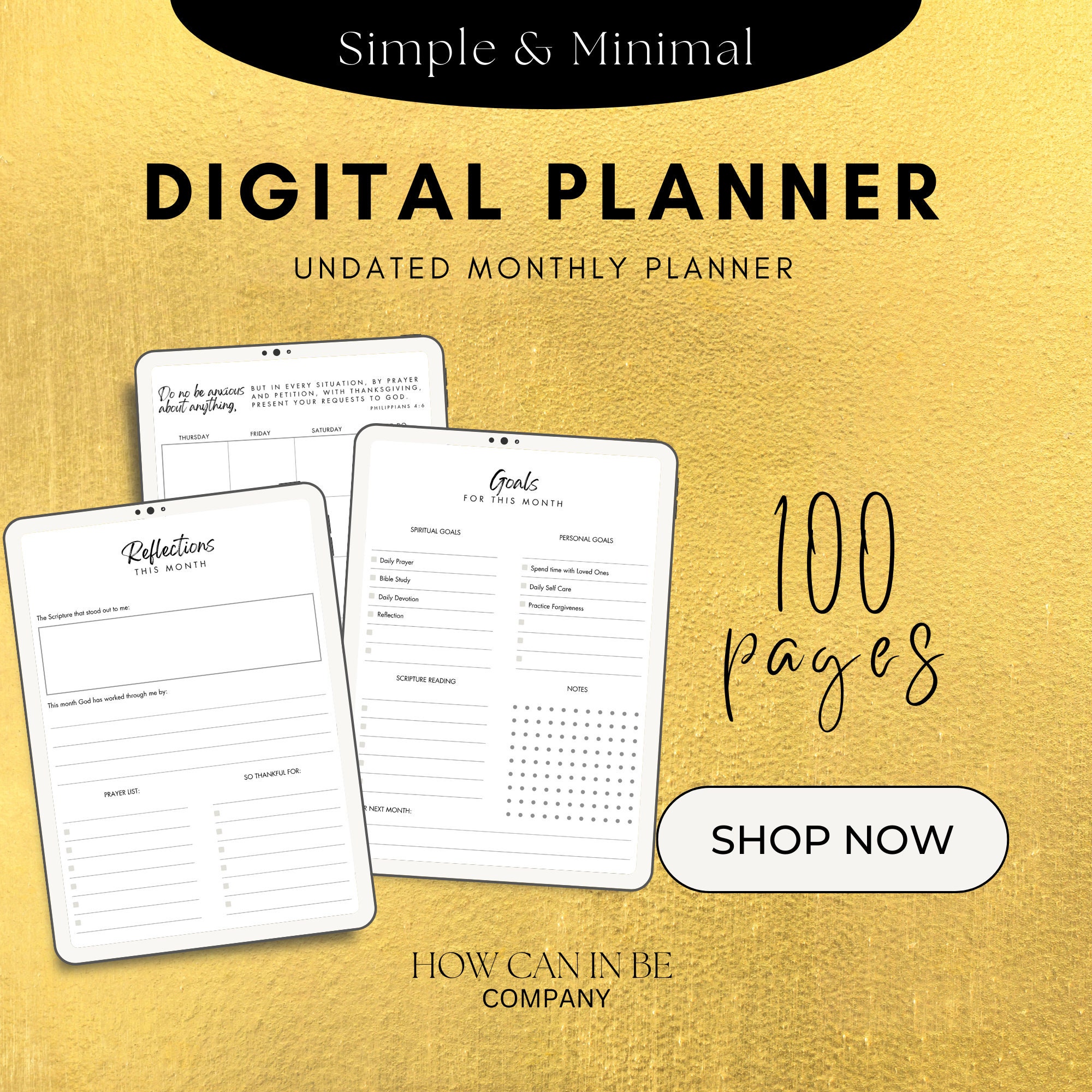 Undated Bible Verse Planner Christian Planner for Women Inspirational ...