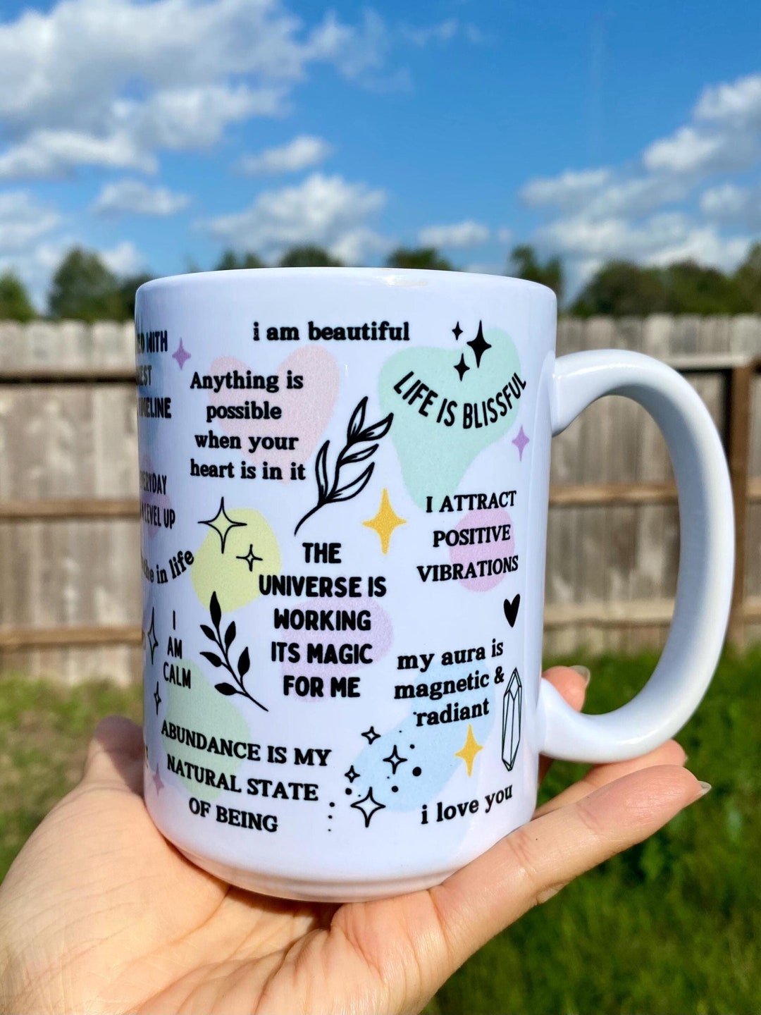 Positive Affirmations Mug, Daily Reminders Mug, Law of Attraction ...