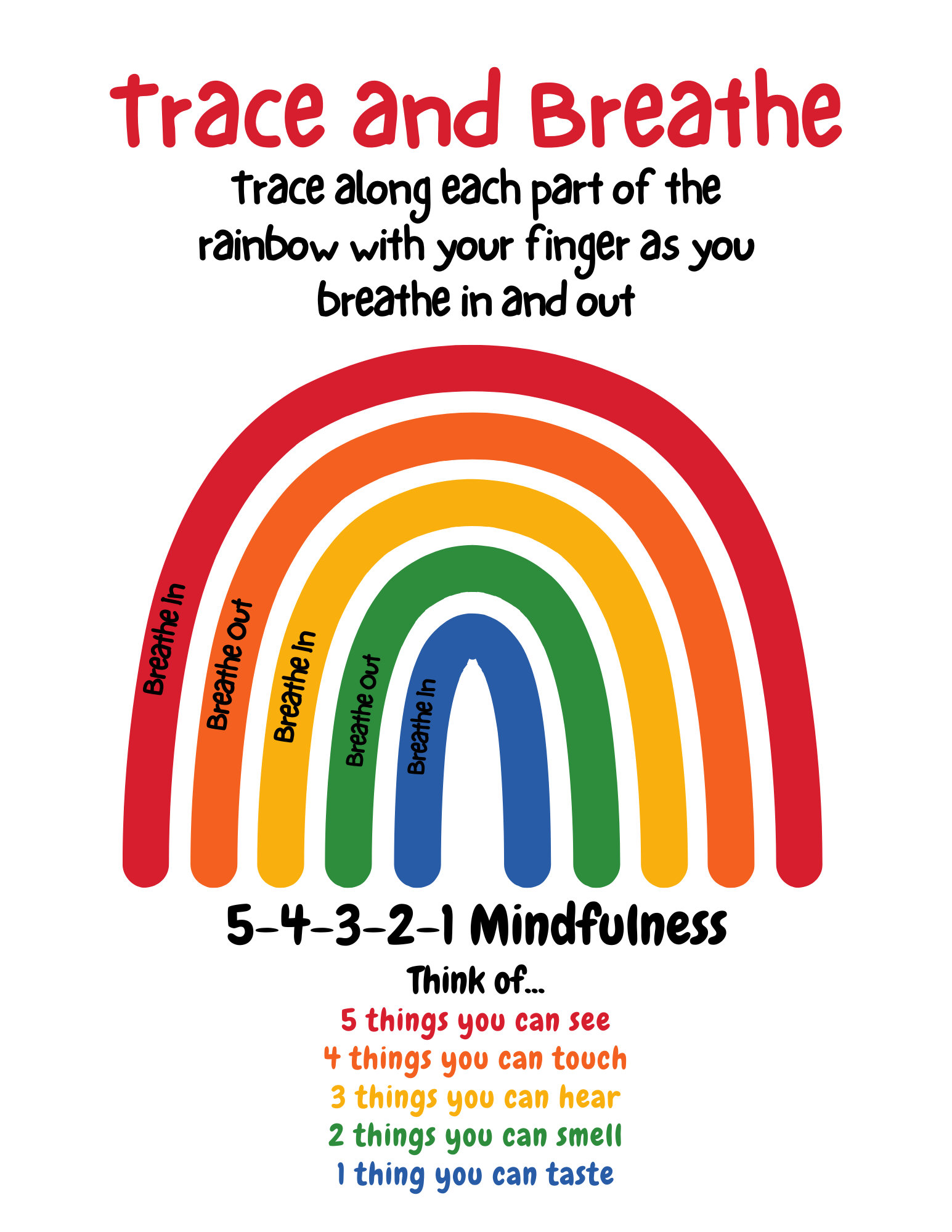 Mindfulness Rainbow Exercise Framed (8.5 X 11) - Etsy