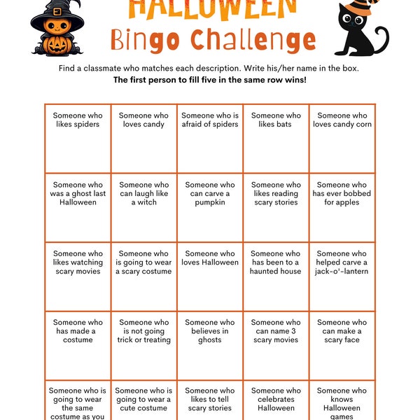 Instant Download Halloween Bingo - Etsy