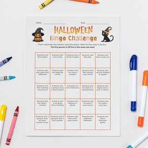 Halloween Bingo Challenge Worksheet Instant Download - Etsy