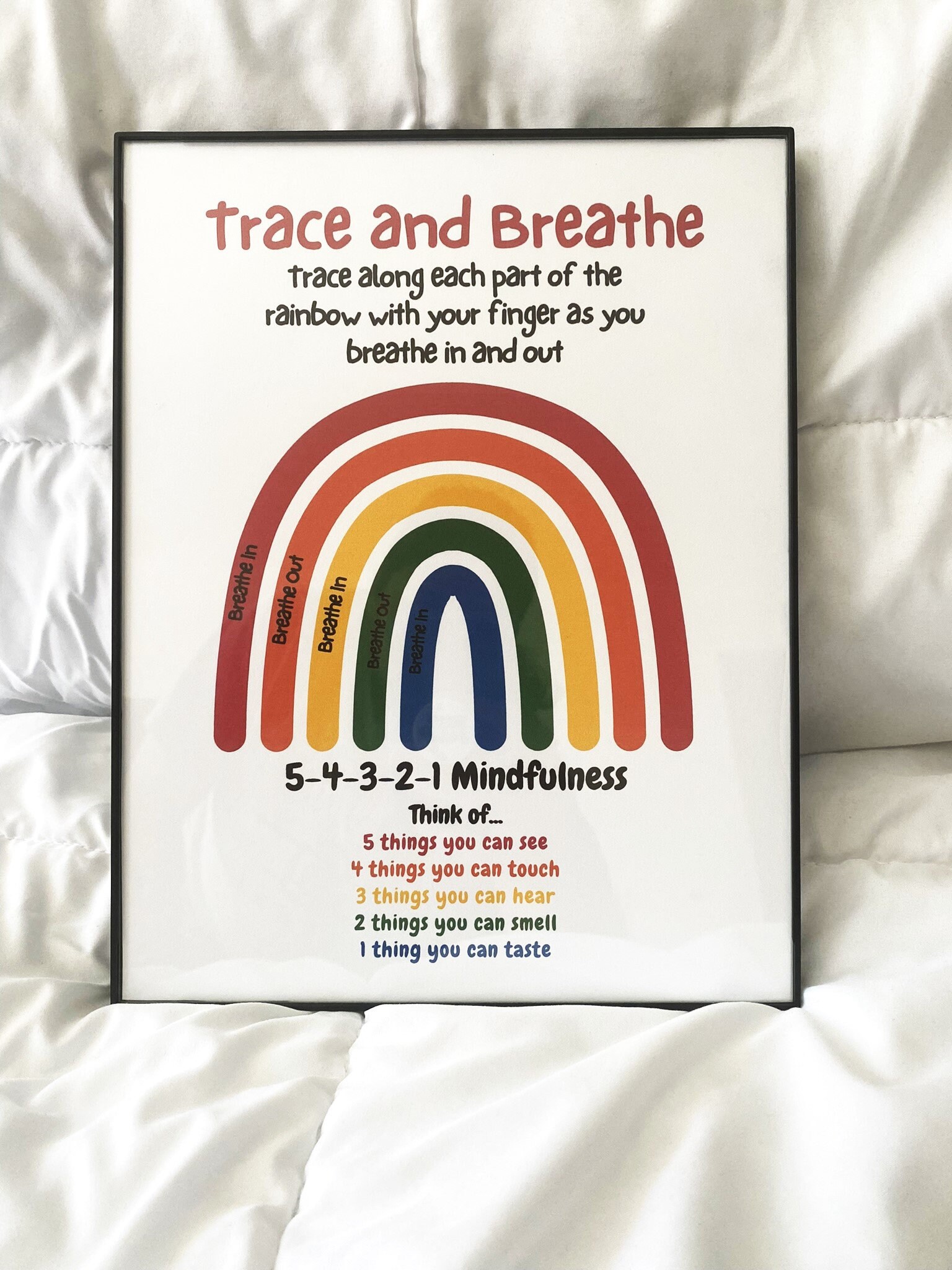 Mindfulness Rainbow Exercise Framed (8.5 X 11) - Etsy