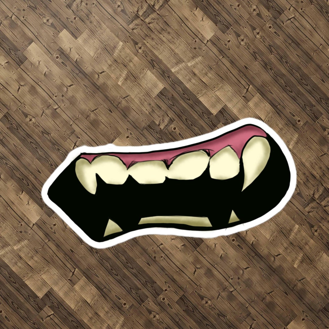 Open Fang Mouth Sticker - Etsy