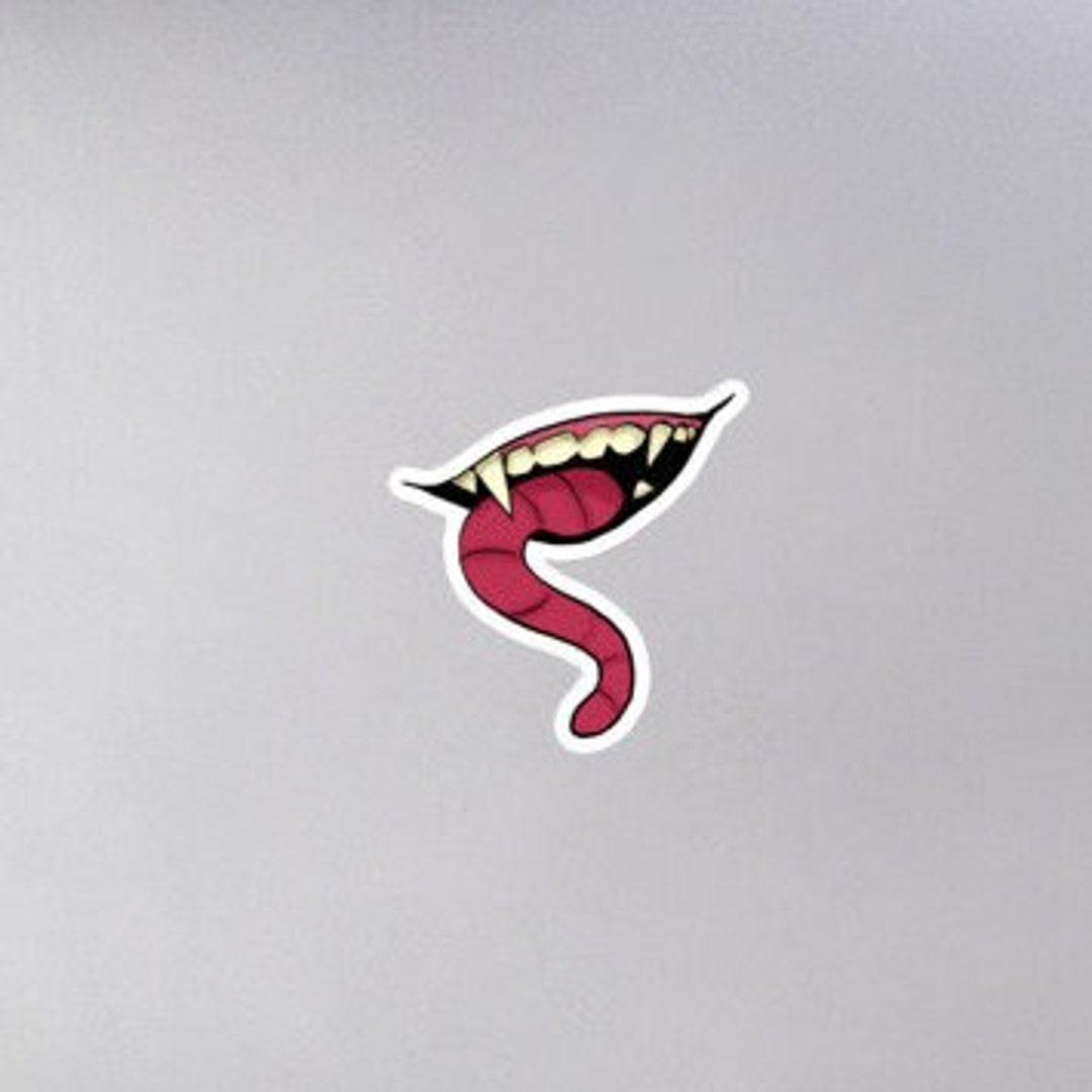 Anime Demon Mouth With Long Tongue Sticker - Etsy
