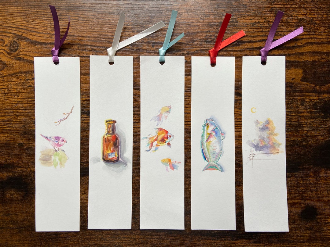 Custom Pattern Watercolor Hand-painted Bookmark - Etsy