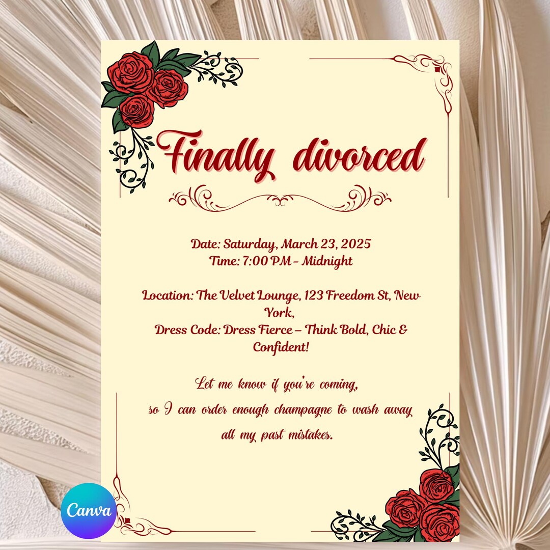 Divorce Party Invitation, Editable Invitation Template,divorce ...