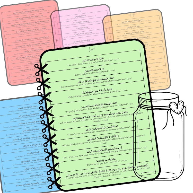 Quran Jar Printable Quran Quotes DIY Islamic Verses, Islamic Gifts for ...