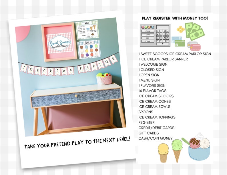 Pretend Play Ice Cream Parlor Instant Download Printable - Etsy