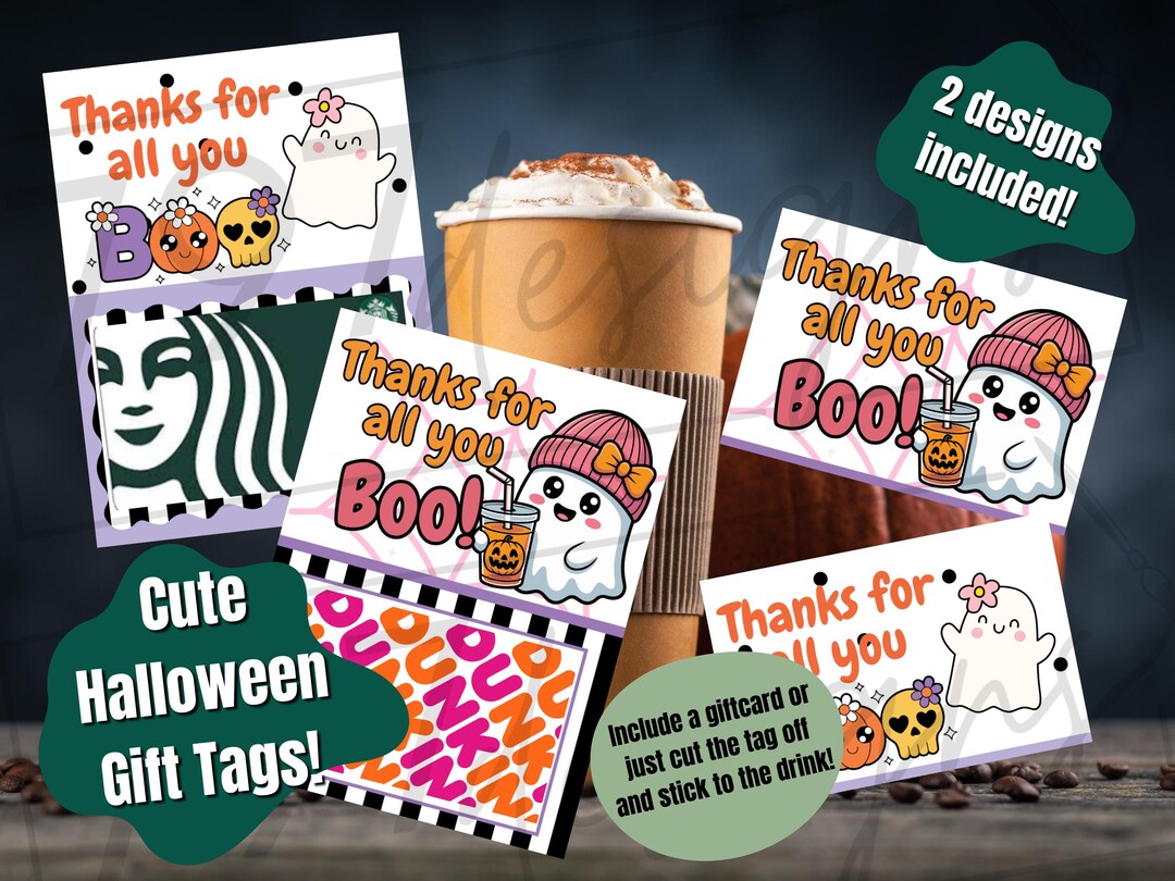 Halloween Coffee Gift Card Holder | Cute Printable Gift for Teachers ...