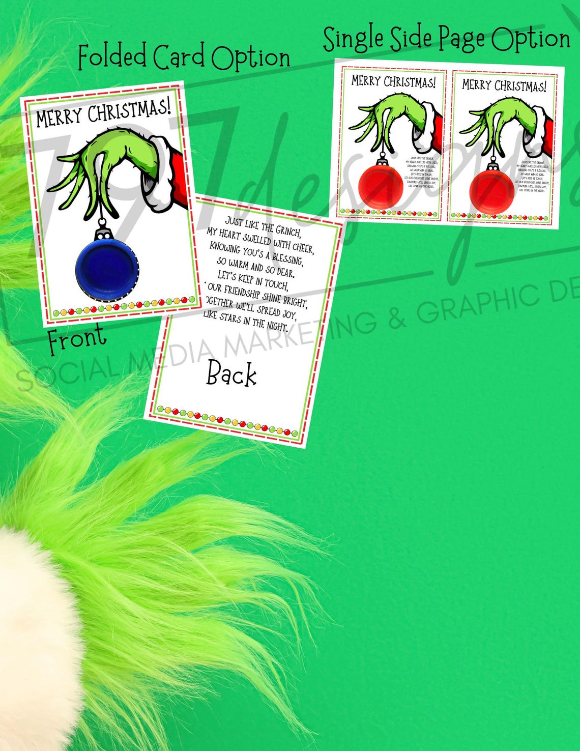 Grinch-inspired Playdoh Gift Tag | Christmas Playdoh Card | Printable ...