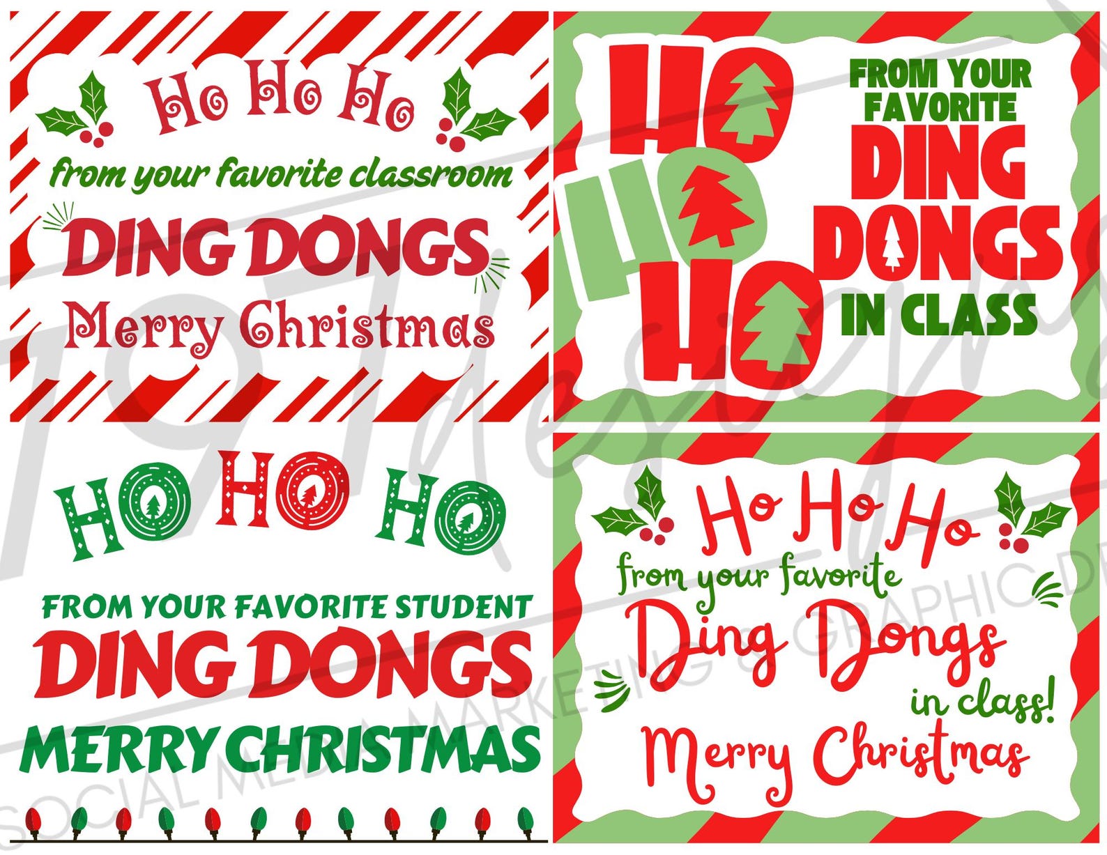 Funny Christmas Printable | "ho Ho Ho From Ding Dongs" | Gift Tags From ...