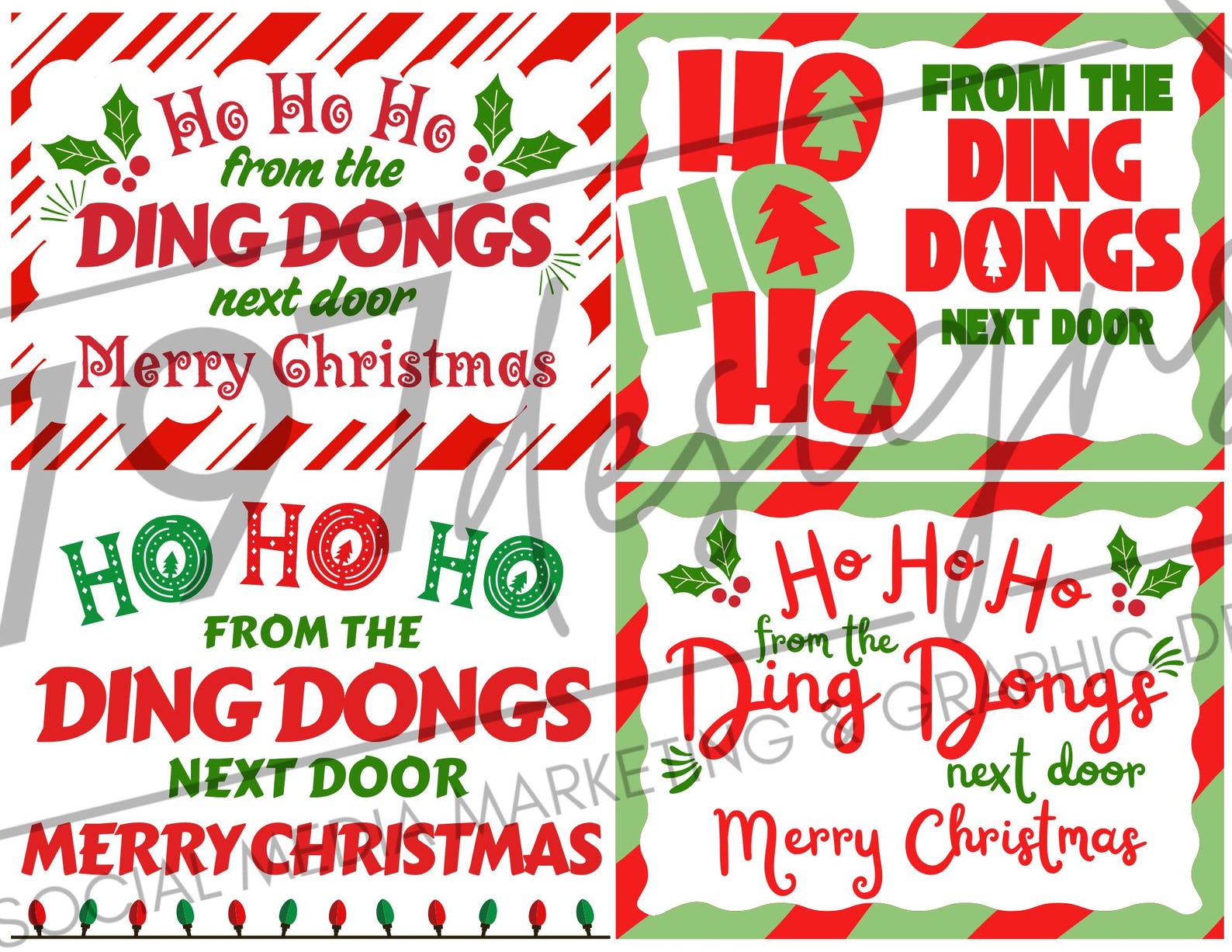 Funny Christmas Printable | "ho Ho Ho From the Ding Dongs Next Door ...