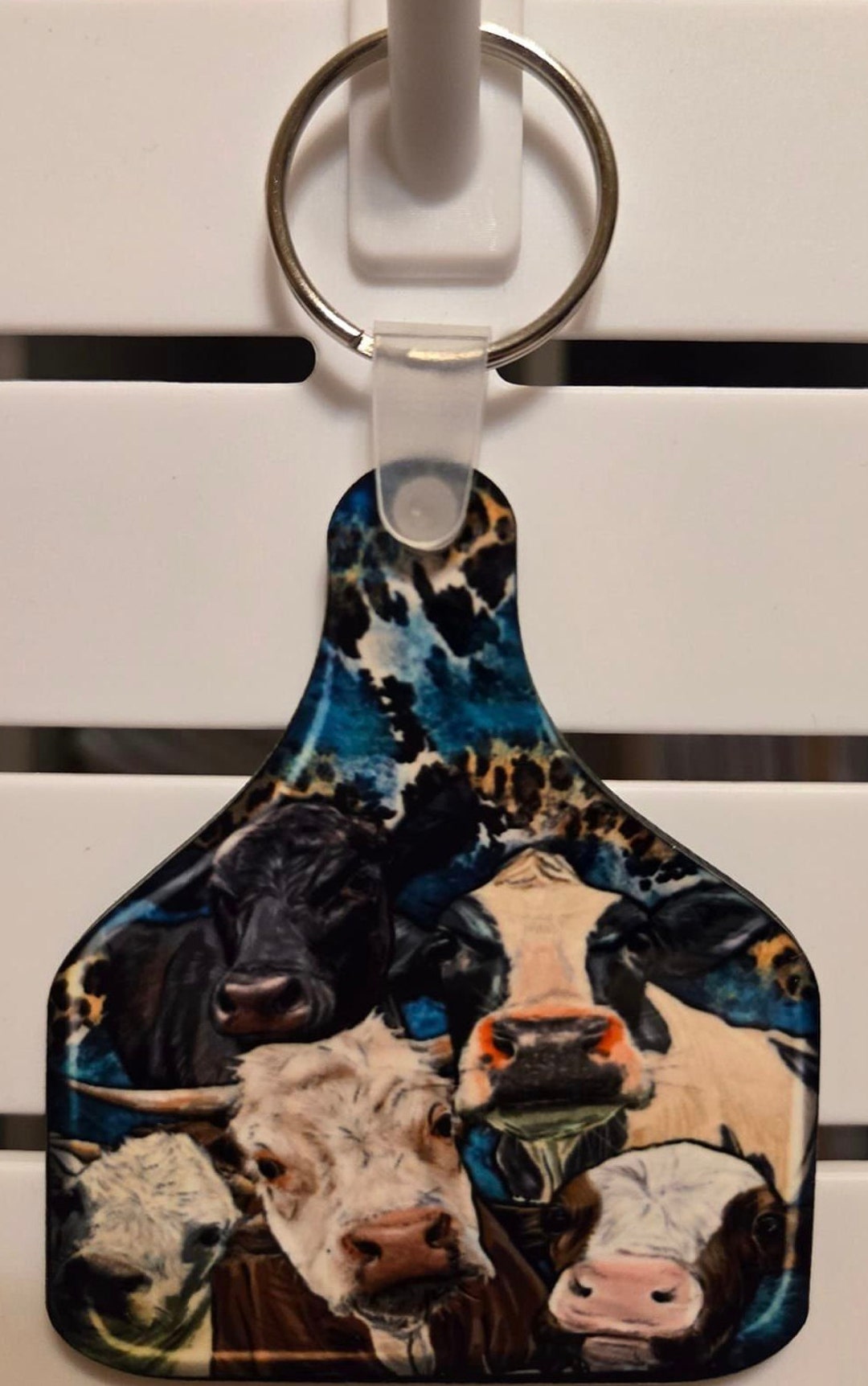 Western Multiple Cows Cow Tag Keychain - Etsy