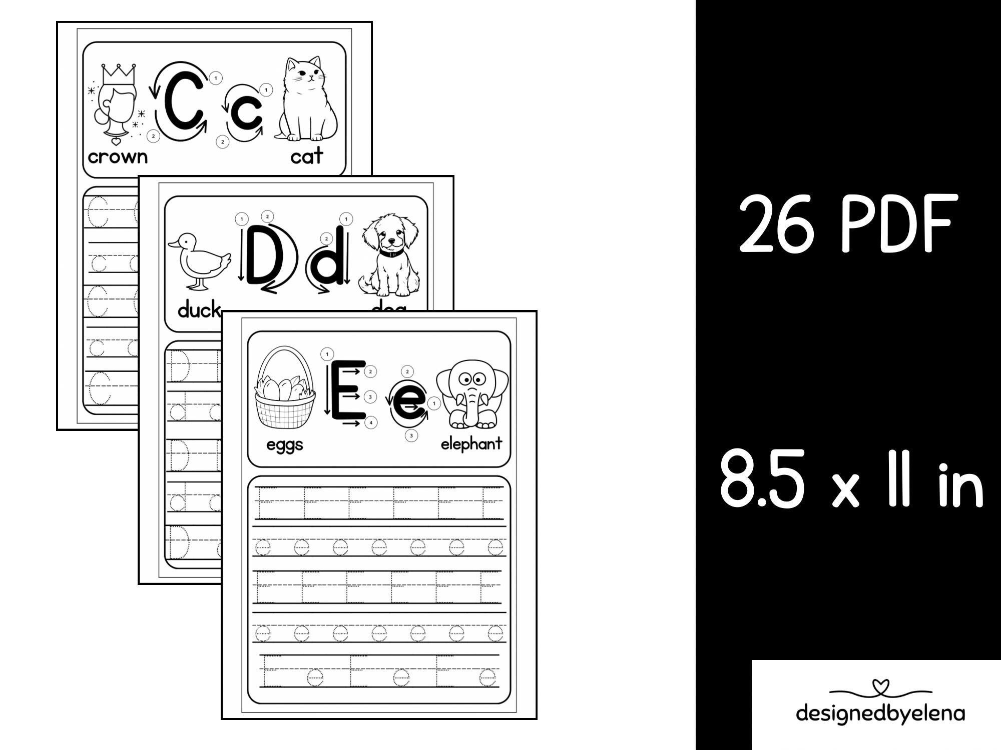 ABC Phonics Tracing Worksheets – A to Z Printable Alphabet Tracing for ...