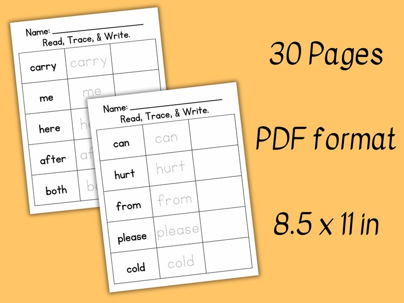 150 Printable Sight Words Worksheets – Preschool, Kindergarten & 1st ...