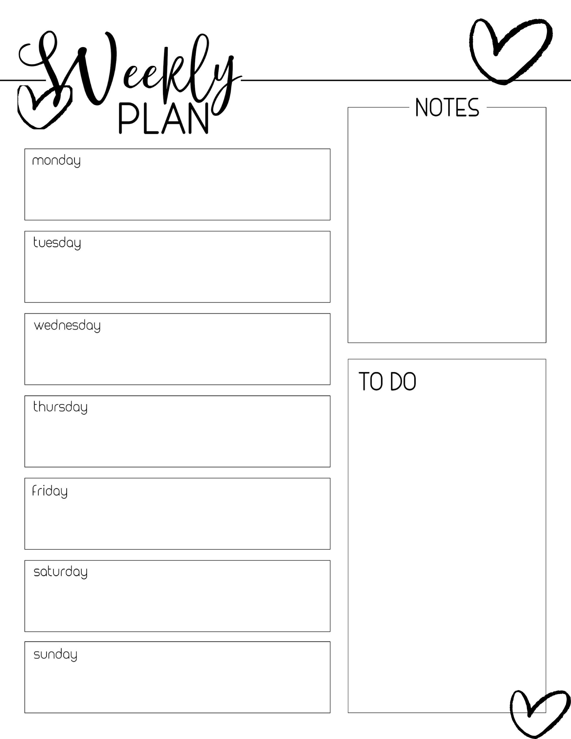 Weekly Planner Printable - Etsy