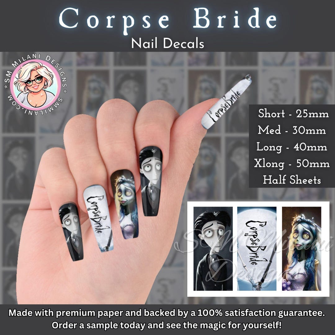 Corpse Bride Nail Decals - Etsy