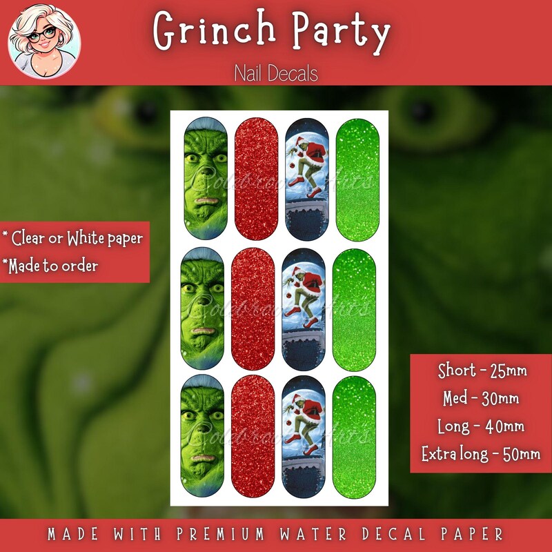 Holiday Nail Decals - Etsy