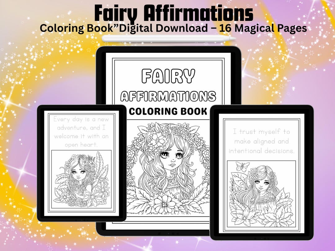 Fairy Affirmations Coloring Book (digital Download) – Whimsical Self ...