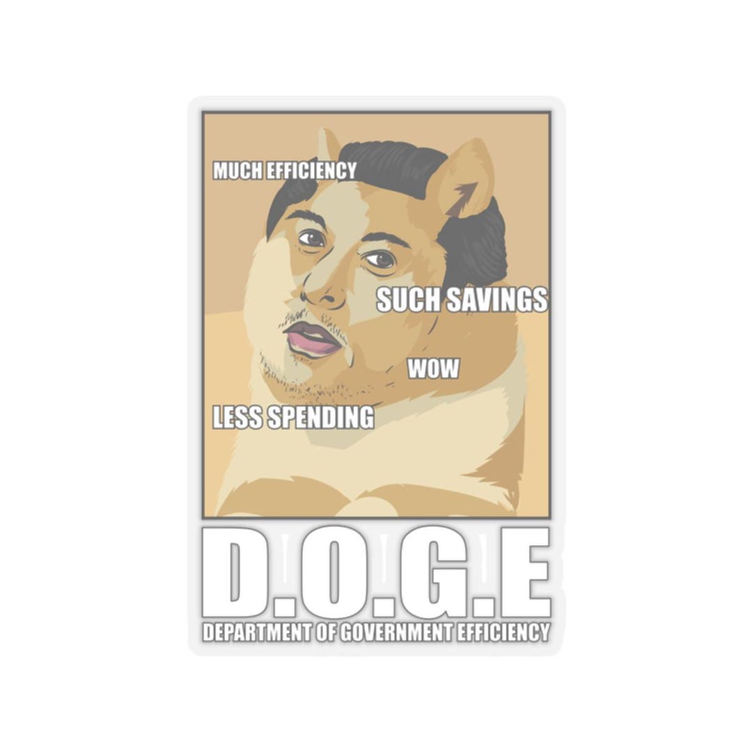 DOGE (department of Government Efficiency) Kiss-cut Stickers, Elon Musk ...