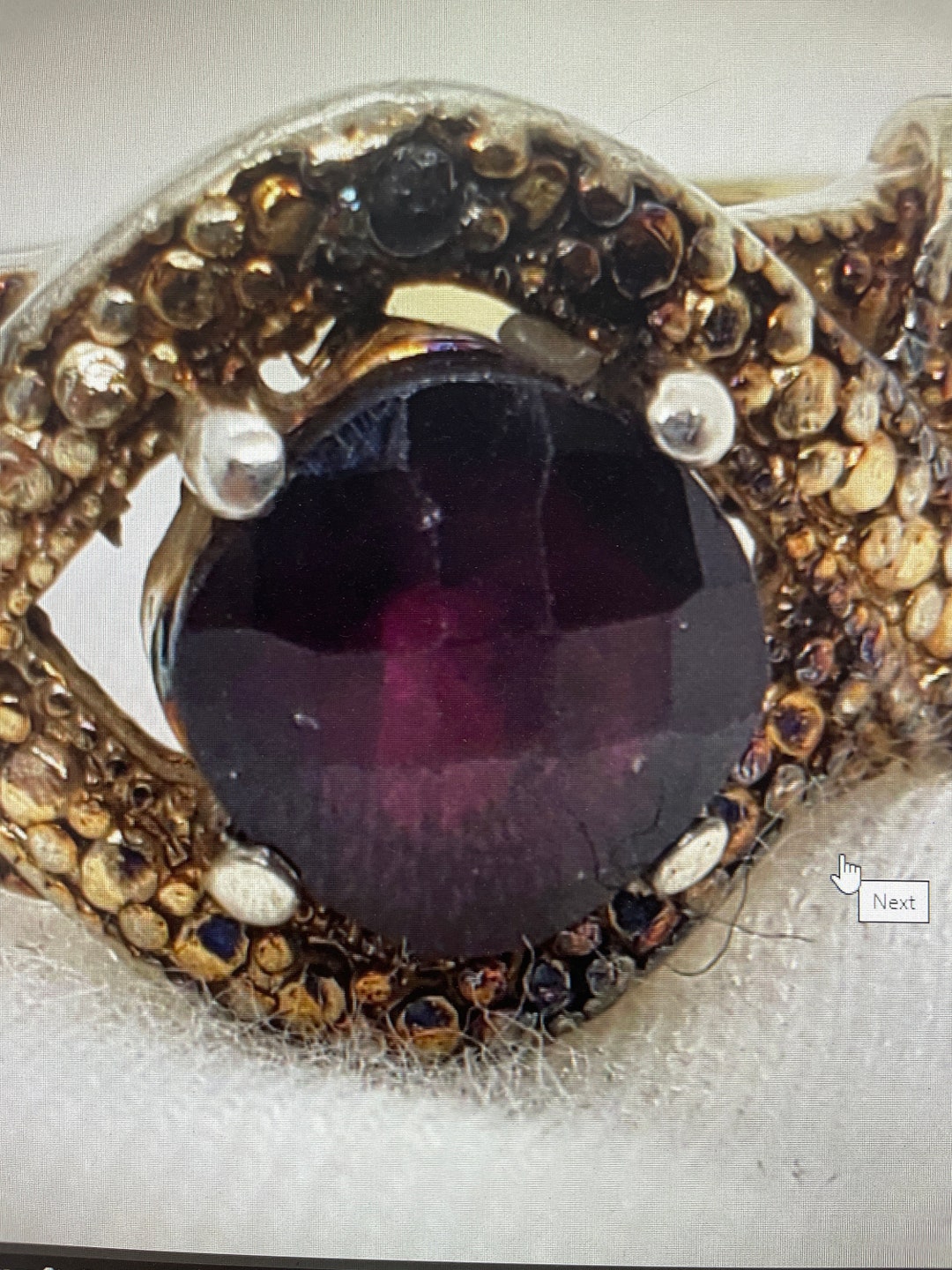 Vintage Sterling Silver Ring With Large Garnet - Etsy