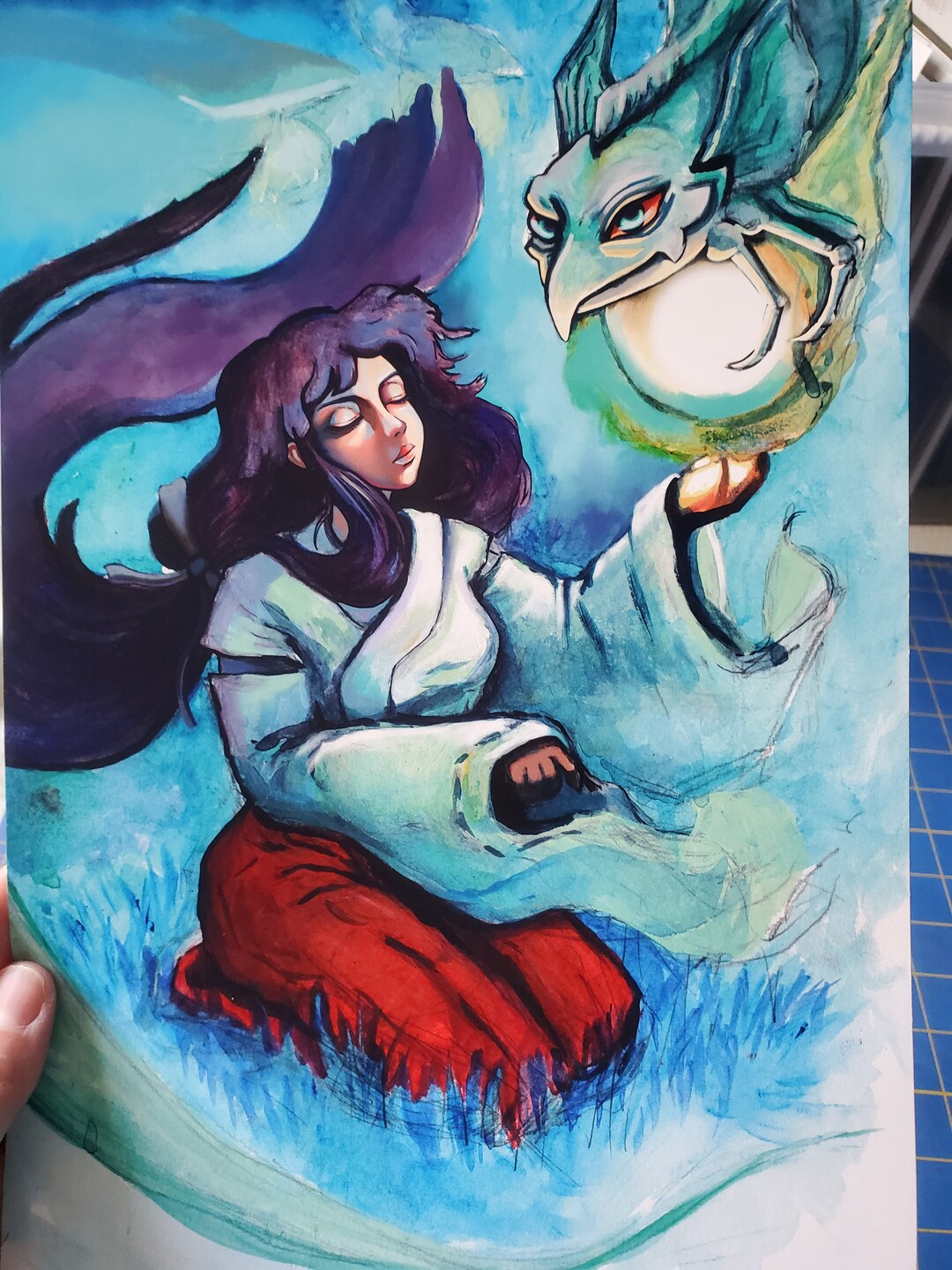 Anime Priestess Fine Art Print, Small Poster, Illustration, Anime Wall ...