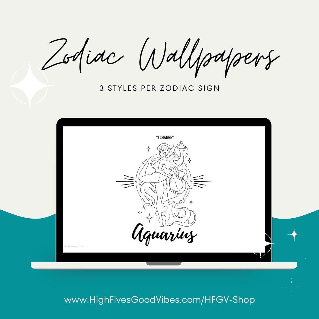 Aquarius Zodiac Desktop/laptop Wallpaper - Etsy