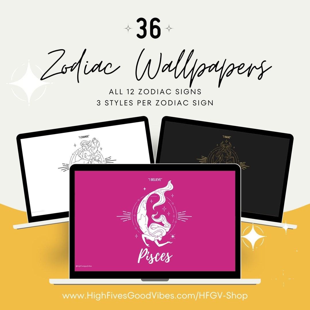 Pisces Zodiac Desktop/laptop Wallpaper - Etsy