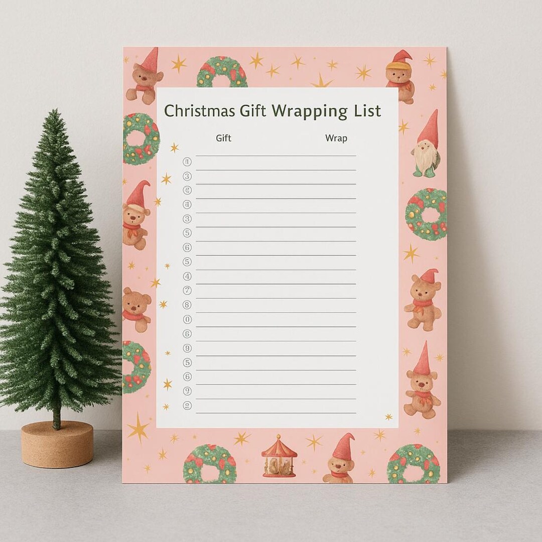 Christmas Gift Wrapping List • Holiday Planner Insert (PDF) - Etsy