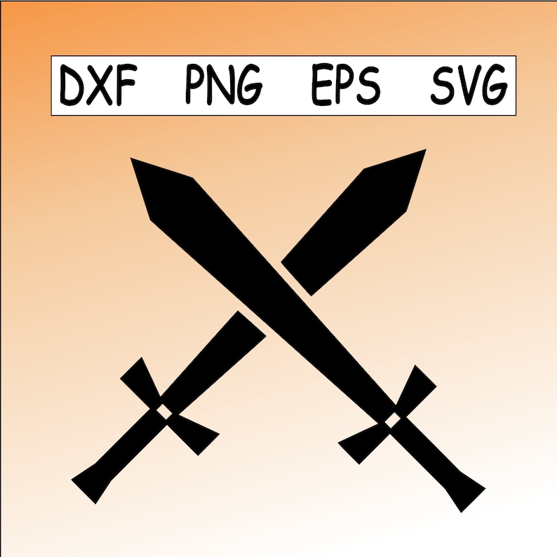 Crossed Swords 2 Svg Dxf Eps Png for Shirts Mugs Decals - Etsy