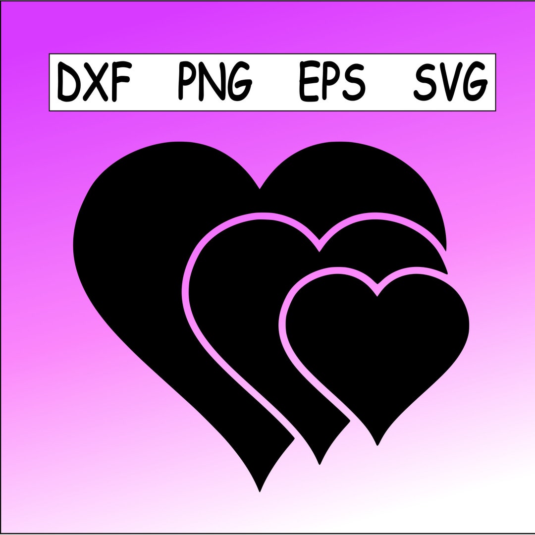 Multiple Heart 2 Svg Png Dxf Eps - Etsy