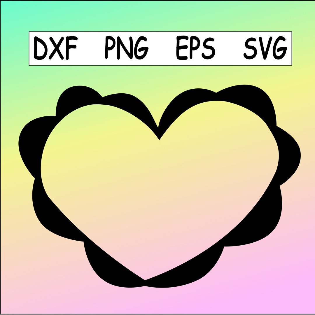 Hollow Heart 3 Svg Png Dxf Eps - Etsy