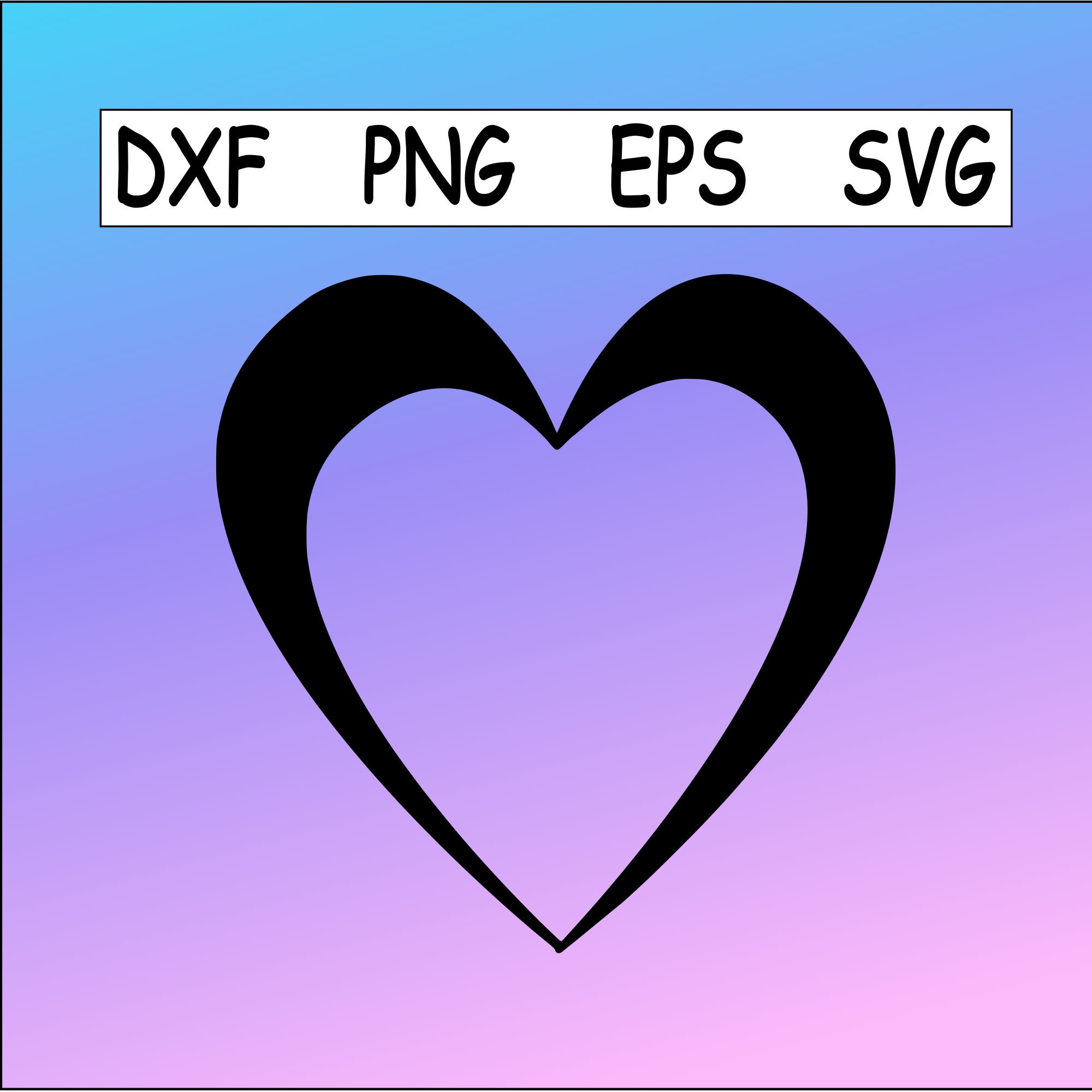 Corazón hueco 4 svg png dxf eps - Etsy México