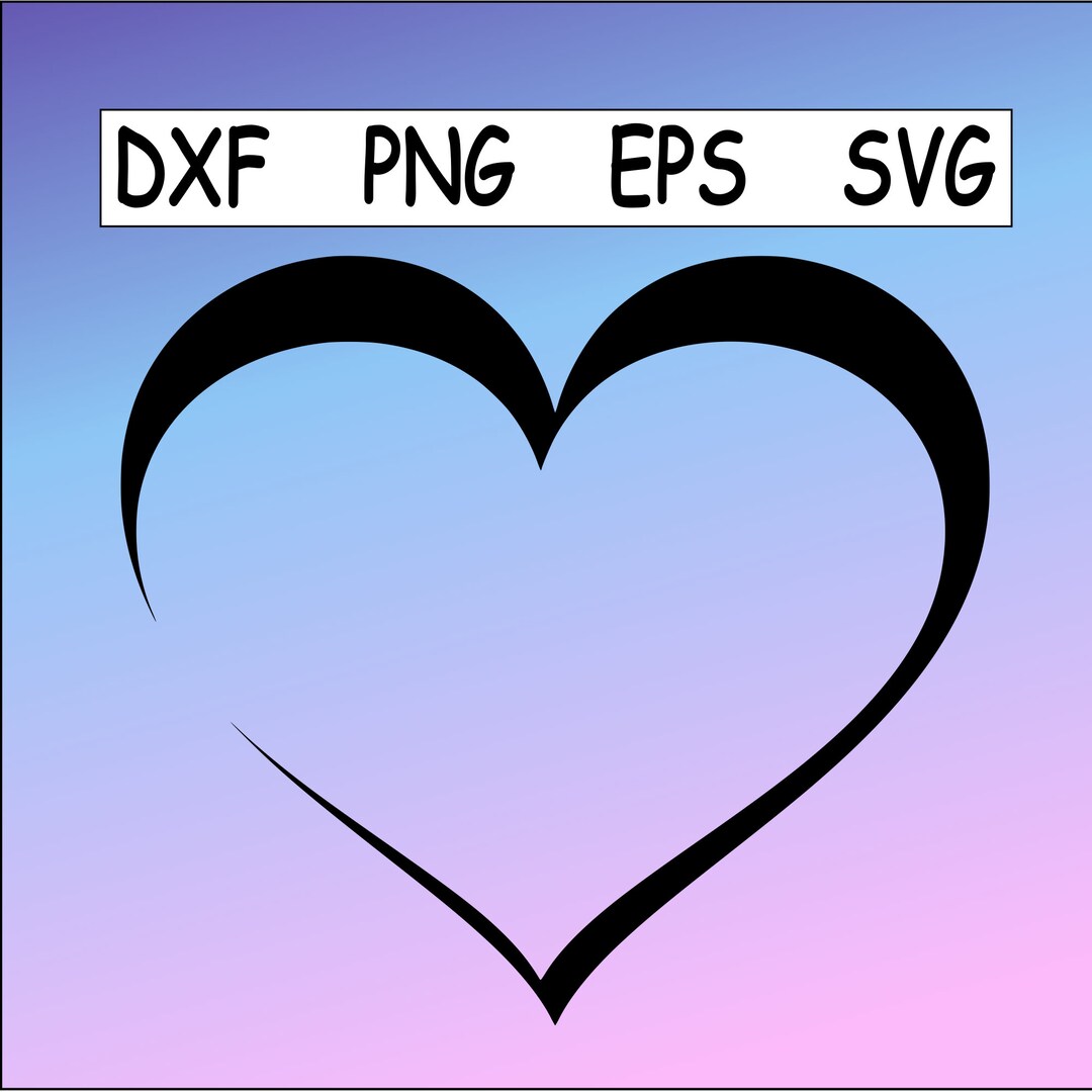 Hollow Heart 2 Svg Png Dxf Eps - Etsy