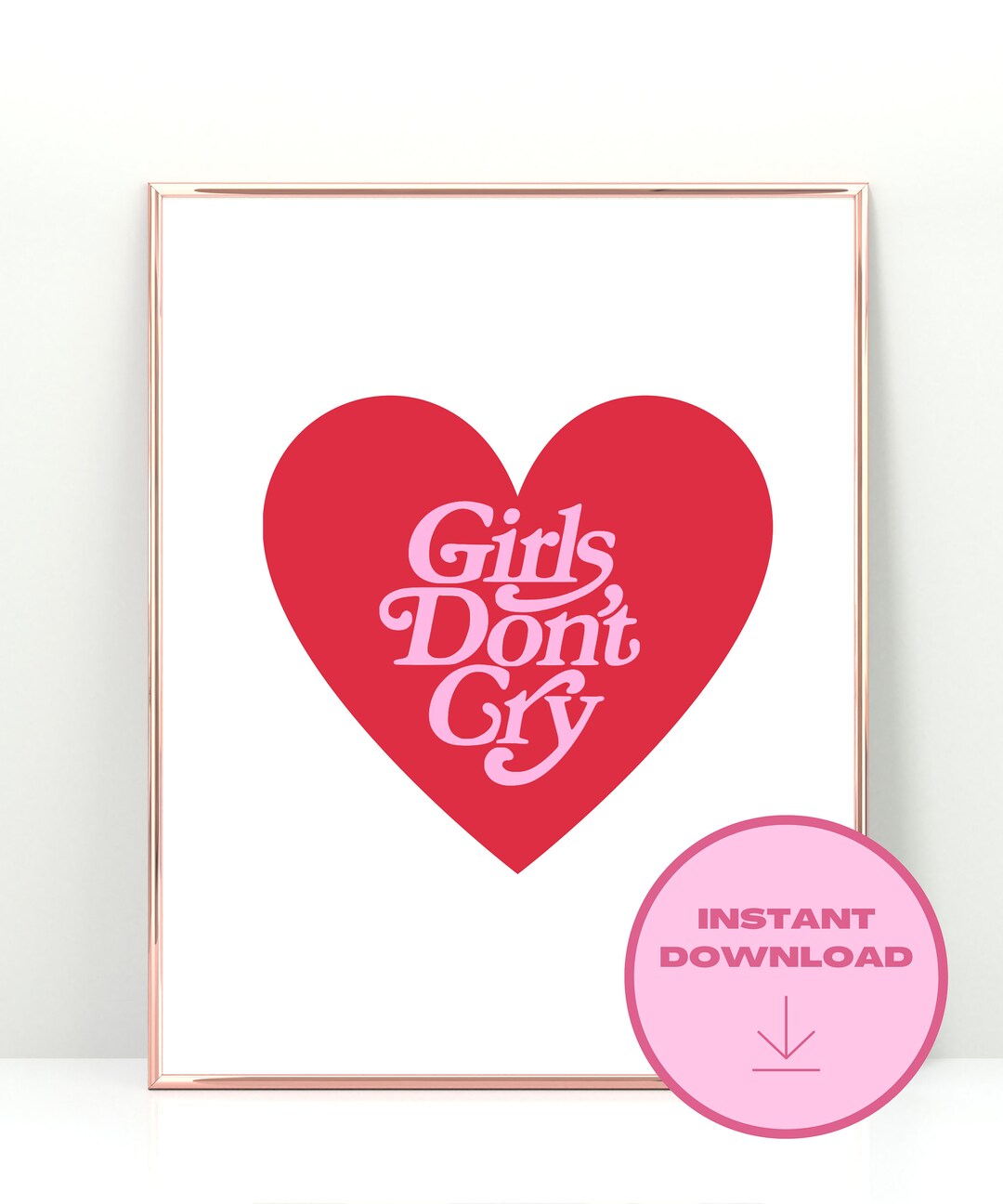Girls Don't Cry Print, Digital Download, Trendy Retro Print, Vintage ...