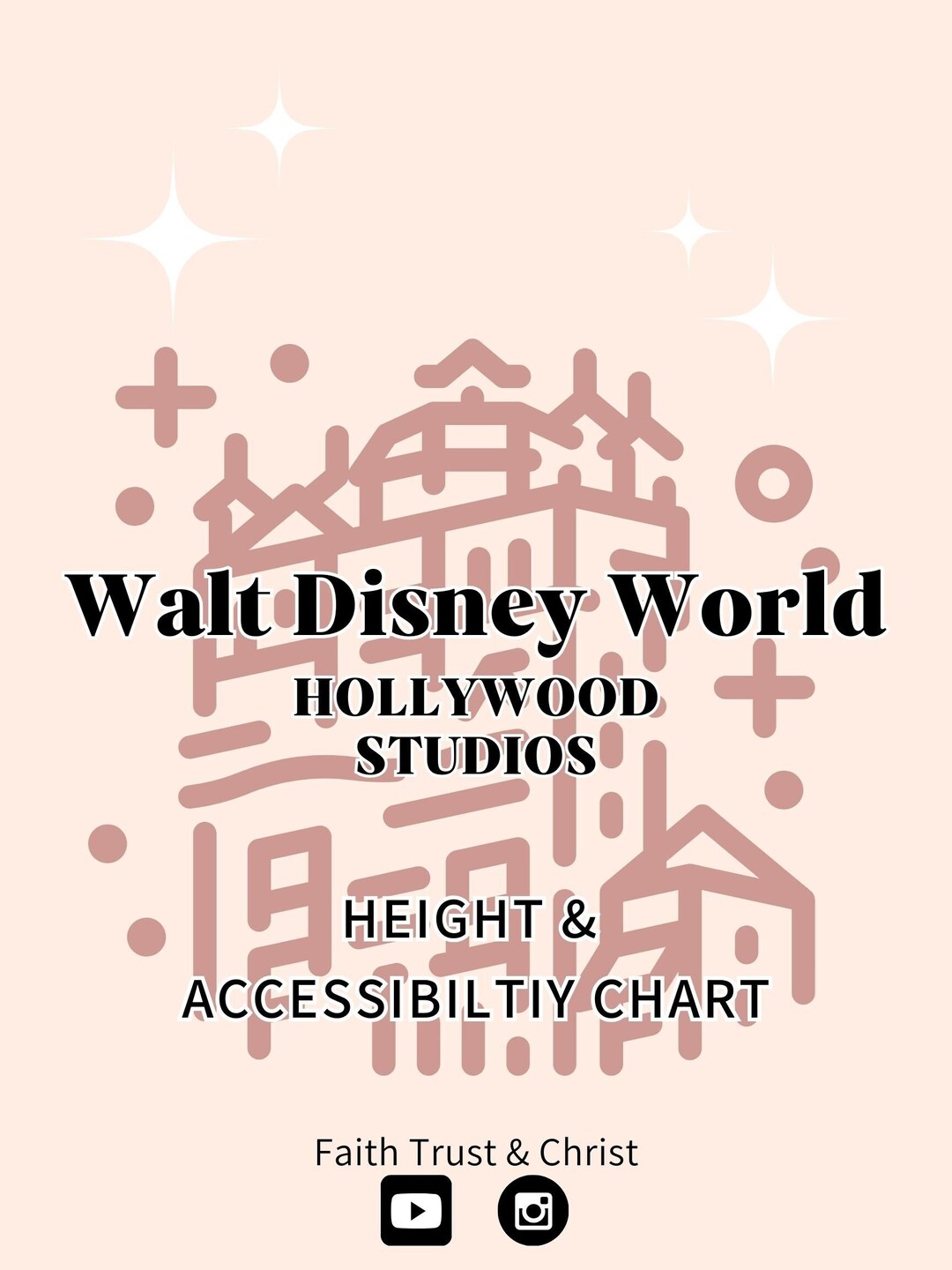 WDW Hollywood Studios Attraction Height & Accessibility Chart - Etsy