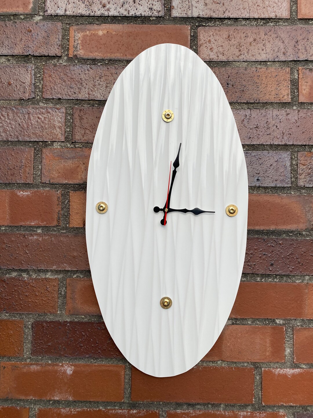 White Ceramic Wall Clock, Unique Tile Design for Home, Office, Wall ...