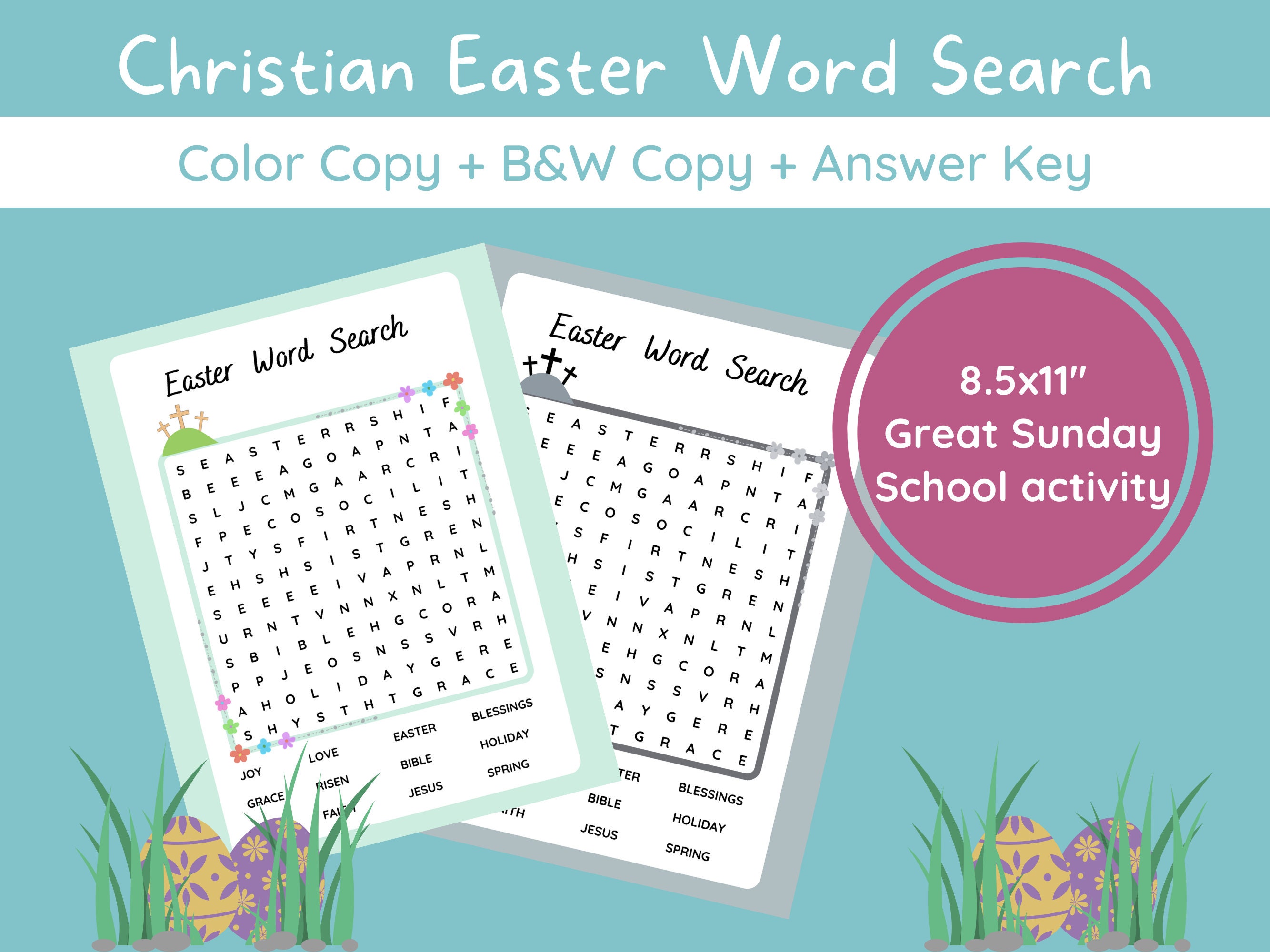 Christian Easter Word Search Printable - Etsy