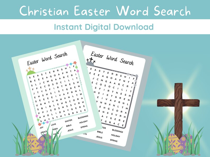 Christian Easter Word Search Printable - Etsy