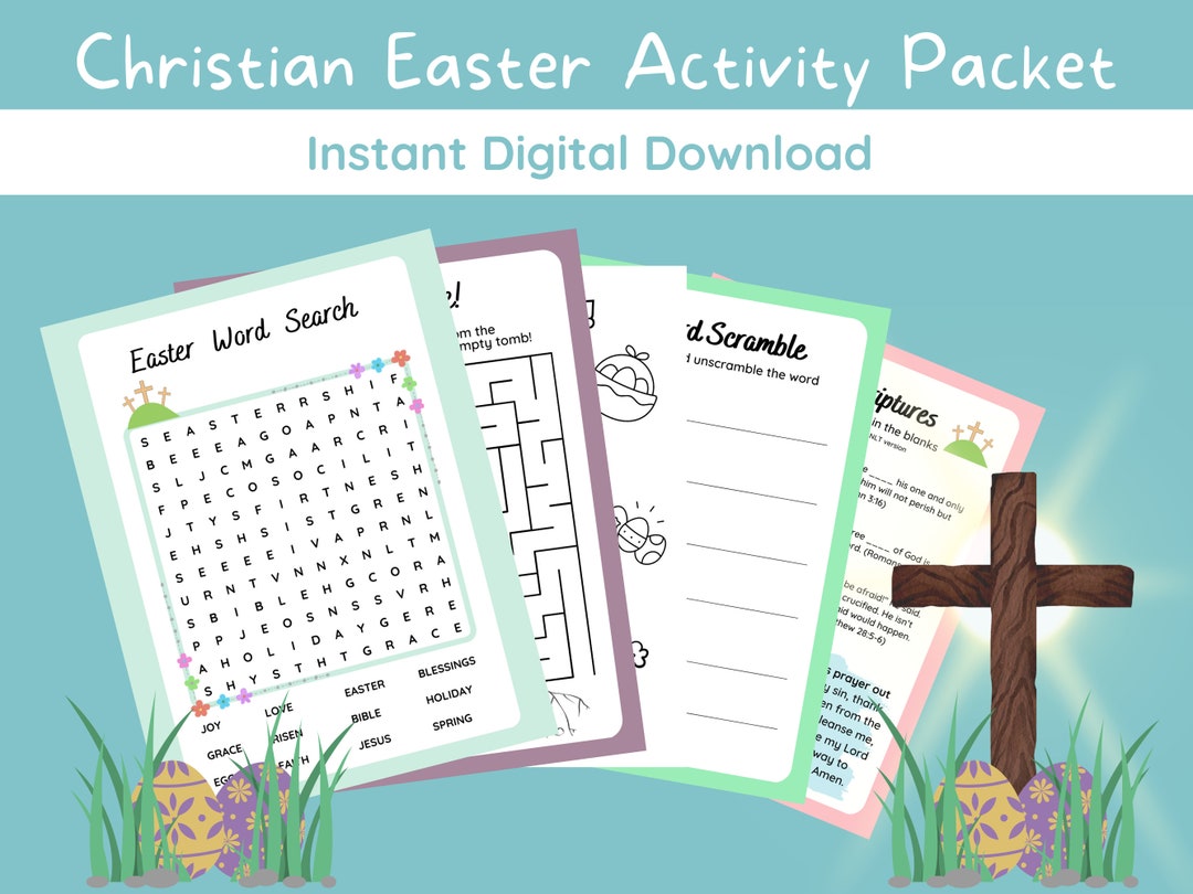 Christian Easter Activity Packet | Kids Easter Activity Packet - Etsy
