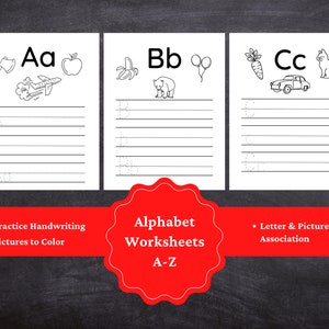 ABC Worksheets - Printable Alphabet Worksheet (A-Z Writing Practice) - Etsy