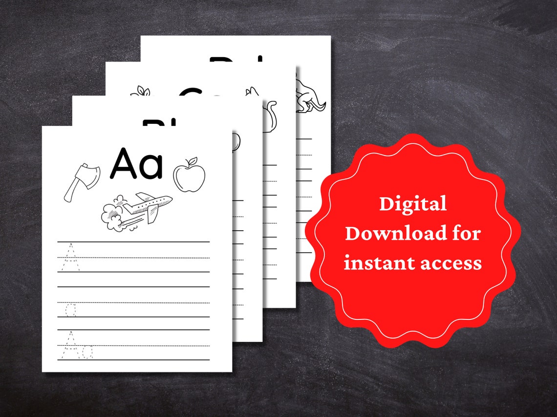 ABC Worksheets - Printable Alphabet Worksheet (A-Z Writing Practice) - Etsy