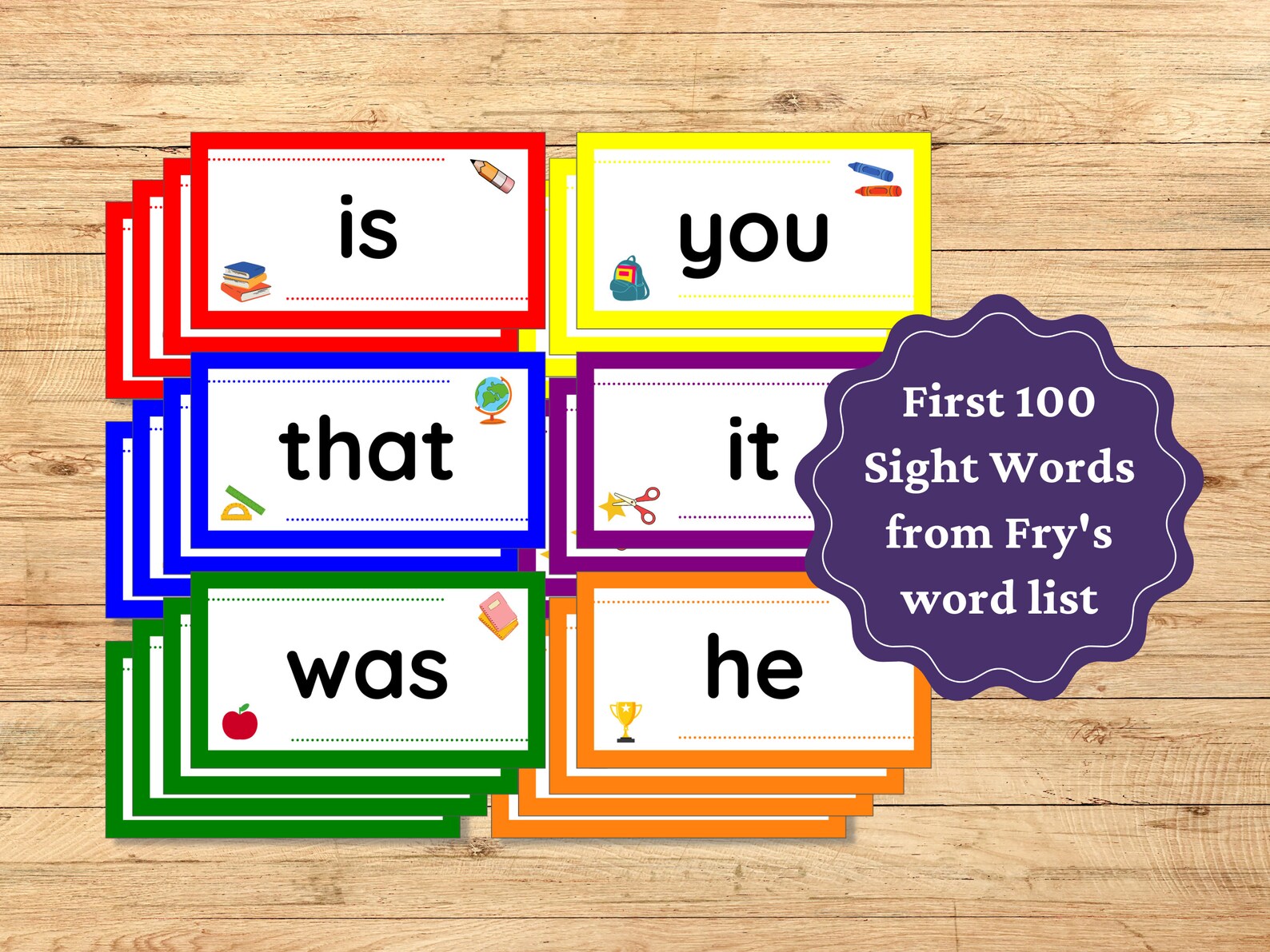 Sight Words 100 Printable Flashcards for Kindergarteners - Etsy