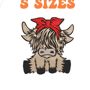 Highland Cow Embroidery Design 5 Sizes, Heifer Embroidery Machine ...