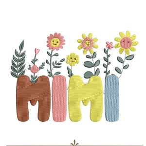 MIMI Flower Embroidery Design 5 Sizes, Floral Mama Machine Embroidery ...