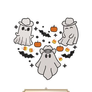Boo Heart Embroidery Design 5 Sizes, Ghosts Embroidery Design ...