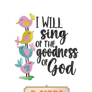 Christian Embroidery Design 5 Sizes, Goodness of God, Birds Embroidery ...