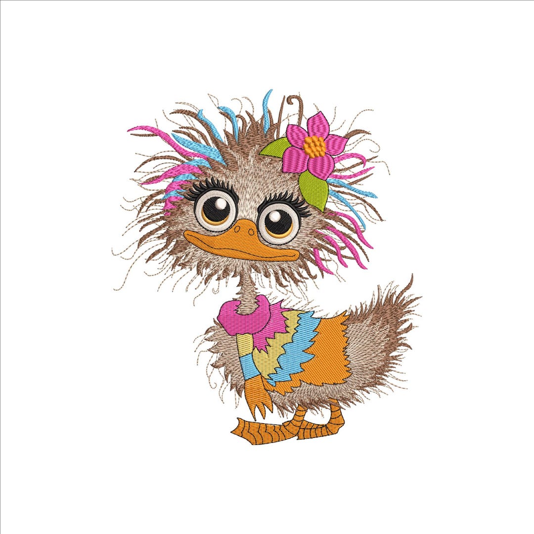Funny Frazzled Duck Embroidery Design 5 Sizes, Cute Duck Machine ...
