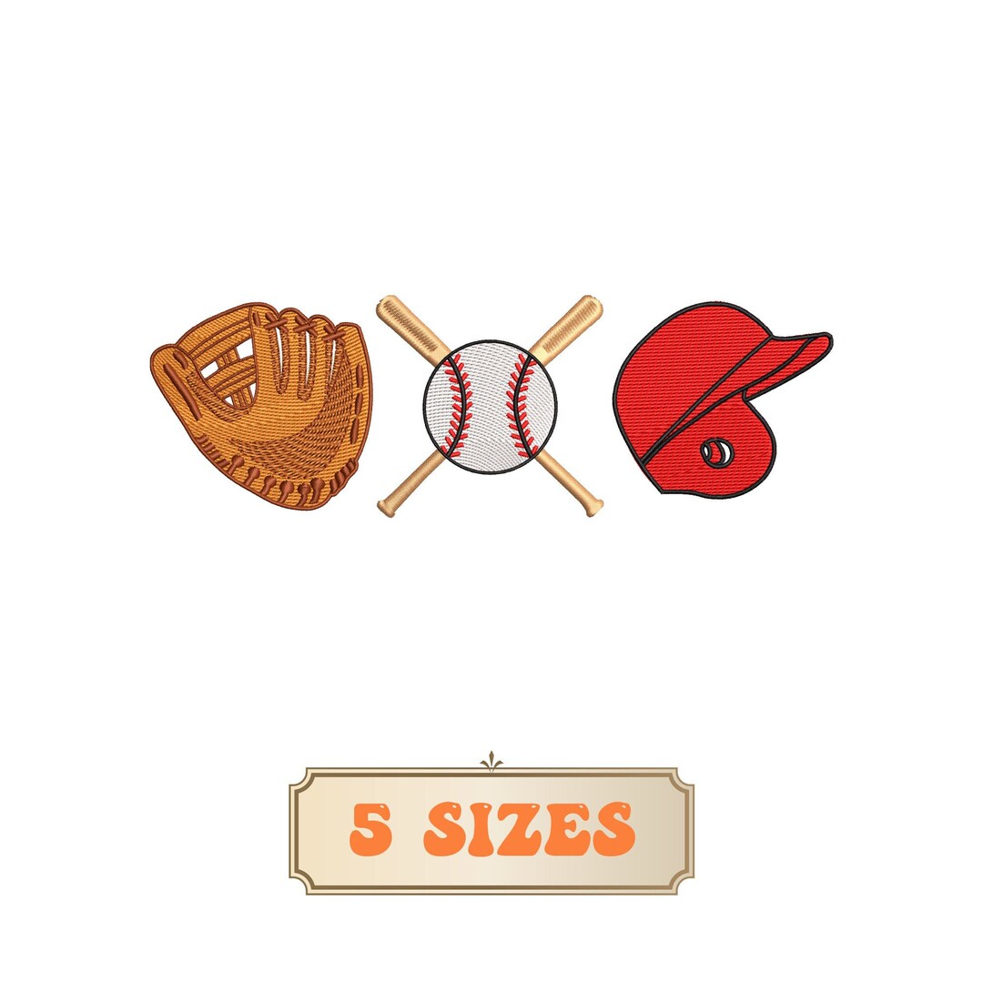 Baseball Embroidery Design 5 Sizes, Game Day Baseball Embroidery Design ...