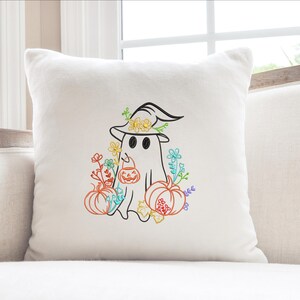 Floral Ghosts Line Embroidery Design 5 Sizes, Ghost Halloween ...